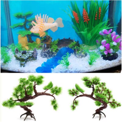 1pc Artificial Plastic Bonsai Pine Tree Aquarium Bonsai Orna