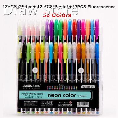 48 Colors Gel Pens Set Glitter Gel Pen Coloring Books Jour