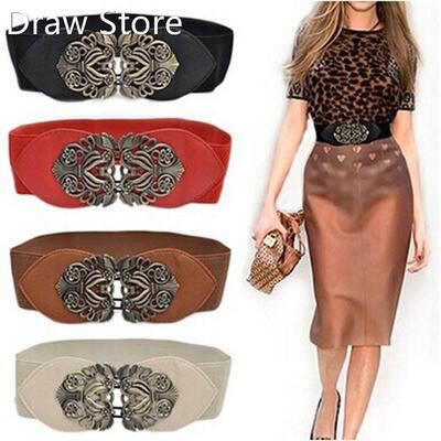 New Design Women Knotted Waistbands wide long PU leather Fa