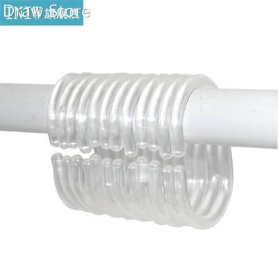 Bathroom shower curtain hook curved transparent C-type suspe