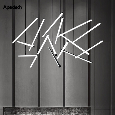 Ceiling Hanging Droplights LED Linear Bar Chandelier Art Stu