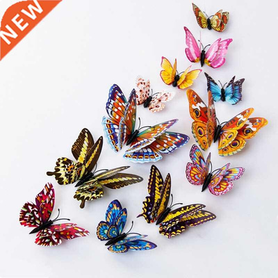 12PCS Newest Luminous Fridge Magnets 3D Butterfly Design Dec