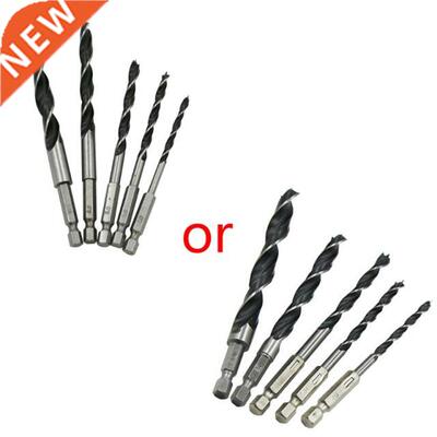 5pcs Drill Bit Set 1/4 Hex Shank High Carbon Steel Woodworki