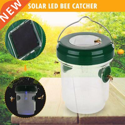 LED Solar Powered Wasp Traps Outdoor Hanging Bee Catcher Ins