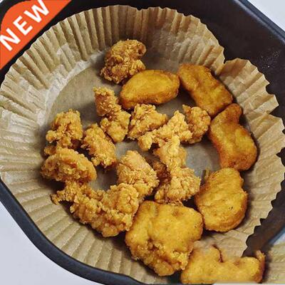 50pcs Disposable Air Fryer Paper Liner Mat Wood Pulp Steamer