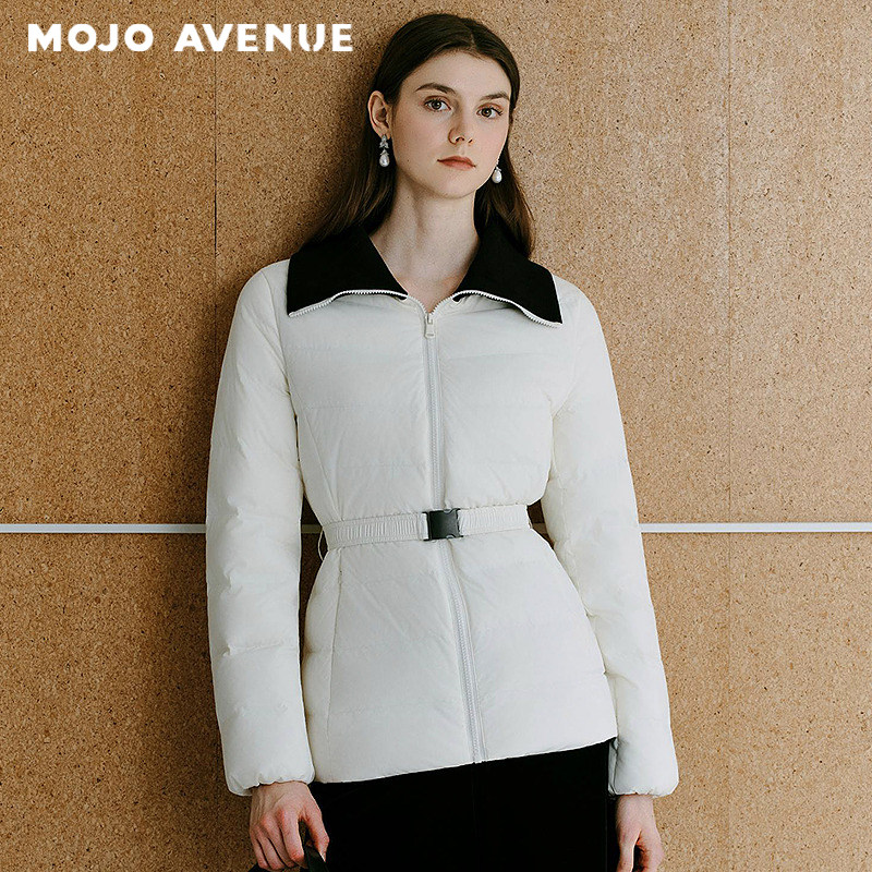 【秀智款】朗姿/MOJO AVENUE莫佐白鹅绒韩系轻薄显瘦羽绒服新款女