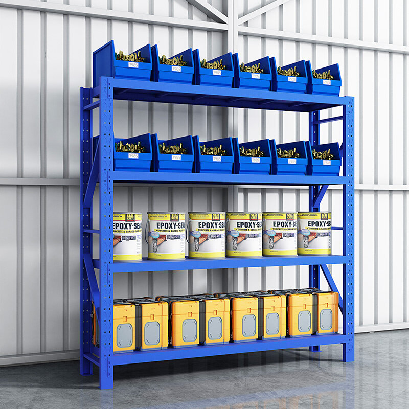 仓储货架置物架多层重型仓库地下室角钢储物架车库杂物间收纳架子_虎窝淘