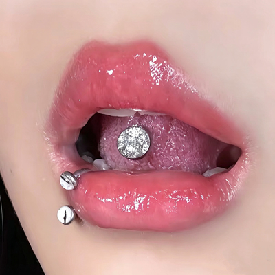 舌钉闪片滴油钛合金星空可喝酒