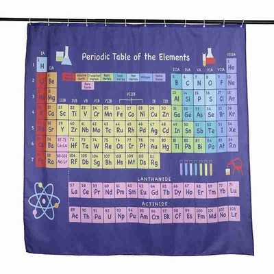 Periodic Table Of The Elements Shower Curtain Mildewproof Po