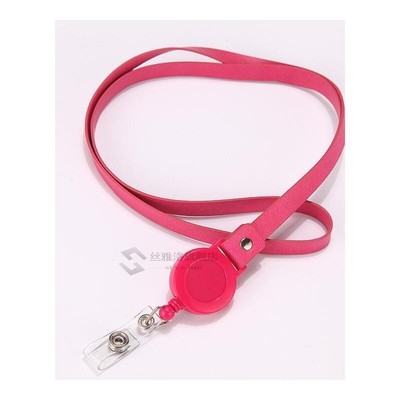 *1pc Retractable P Leather Lanyard Neck Strap Nurse Badge Ho