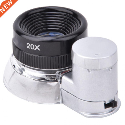1 pcs 20X Pocket LED Magnifying Glass Jewelry Identification