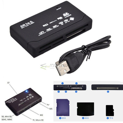 All in One Card Reader TF MS M2 XD CF Micro SD Carder Reader