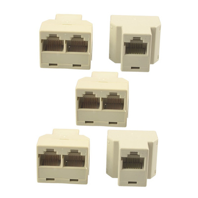 5 Pcs RJ45 Female to 2 Female 8P8C Modular Inline Ethernet C