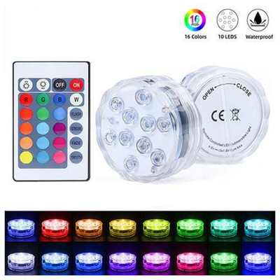 10 LED Pool Light Battery Operated Underwater Lam RGB Subme