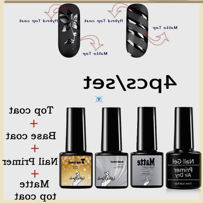 4pcsset Top And Base Coat 8ml UV Gel Nail Primer Nail Gel