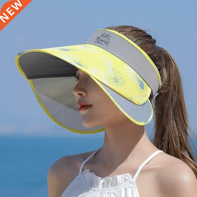 Summer Women Bucket Hats Outdoor UV Protection Visors Pull-o