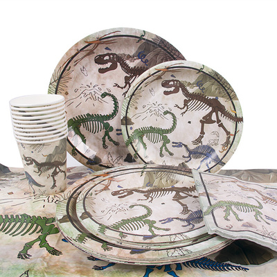 Dinosaur Fossil Archeology Theme Tableware Dino Birthday
