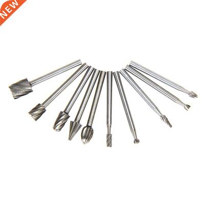 10pcs HSS Routing Router Grinding Bits Burr File Set Milling