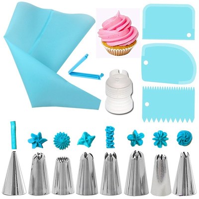 14Pcs/Set Reusable Icing Piping Nozzles Set Pastry Bag Scrap