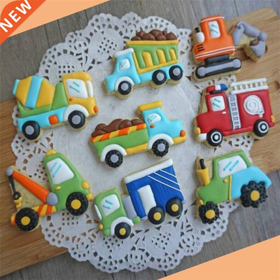 8PCS Cookie Cutter Vehicle Truck Shape Fondant Molds Mixer C