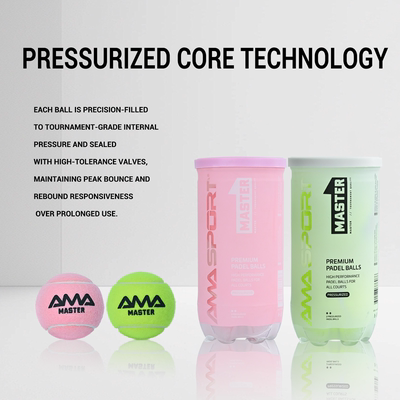 AMASPORT板球粉色padel球高弹耐打专业训练比赛球padel ball网球