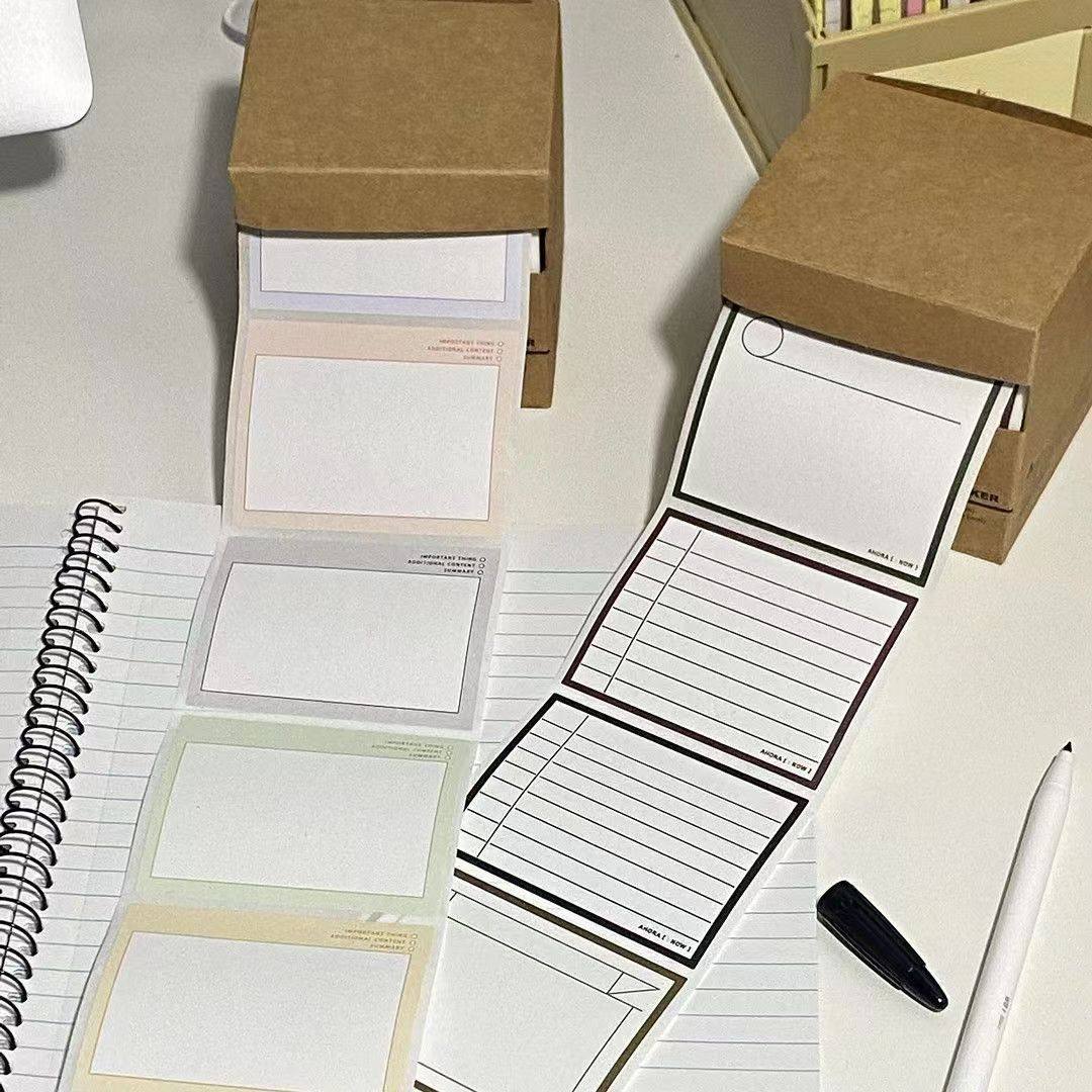 Lrice抽拉盒装便利贴韩版ins风小红书博主推荐Ahora小纸盒抽拉可粘贴便利贴可撕N次高颜值学习用品好物_虎窝淘