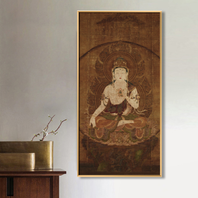 速发八背菩萨佛像挂画中式画古佛敦煌壁复唐卡装饰画中堂茶馆大景