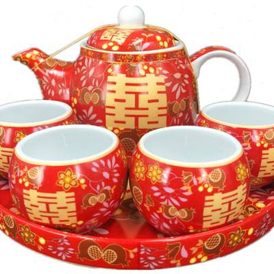 极速结婚婚庆用品港式新人敬茶杯套喜碗传统习俗新娘嫁妆陶瓷茶具