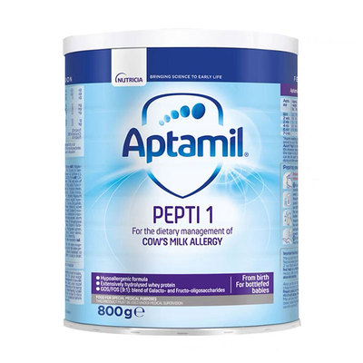 英国爱他美深度水解奶粉1段pepti防过min低乳糖特殊配方奶粉800g