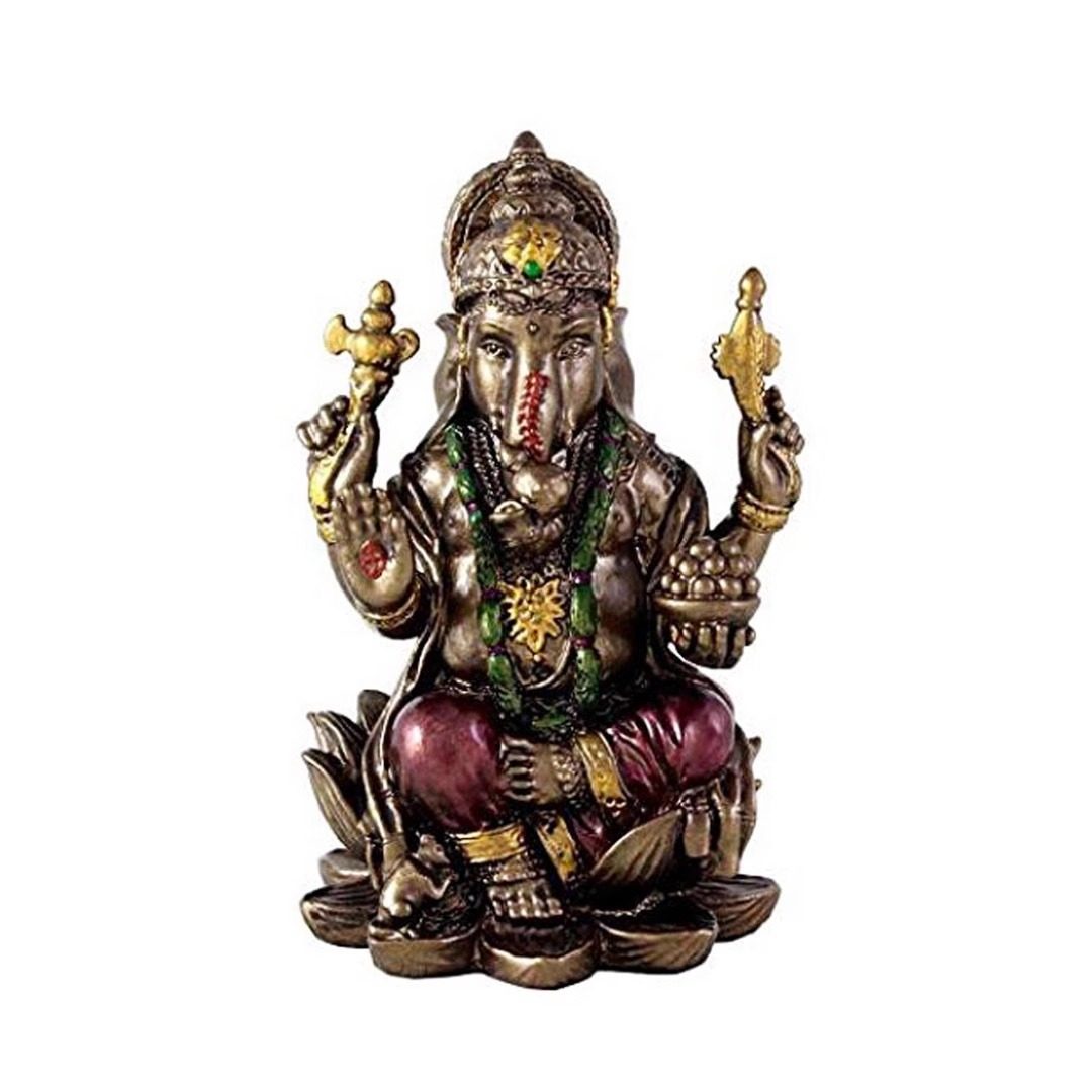 印度国际直邮Ganesh小象头神雕像3.6英寸 迷你摆件 吉祥财富