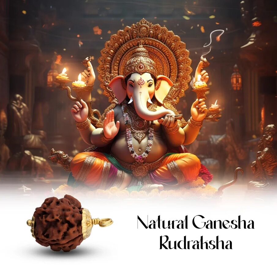 印度国际直邮Ganesh Rudraksha象头神甘尼萨金刚菩提吊坠