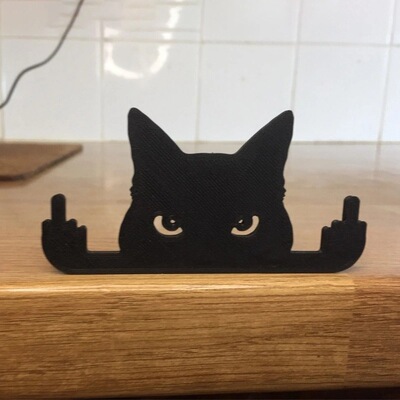 独立站新款 Black Peeping Cat 偷窥猫标志草坪挂饰 花园户外装饰