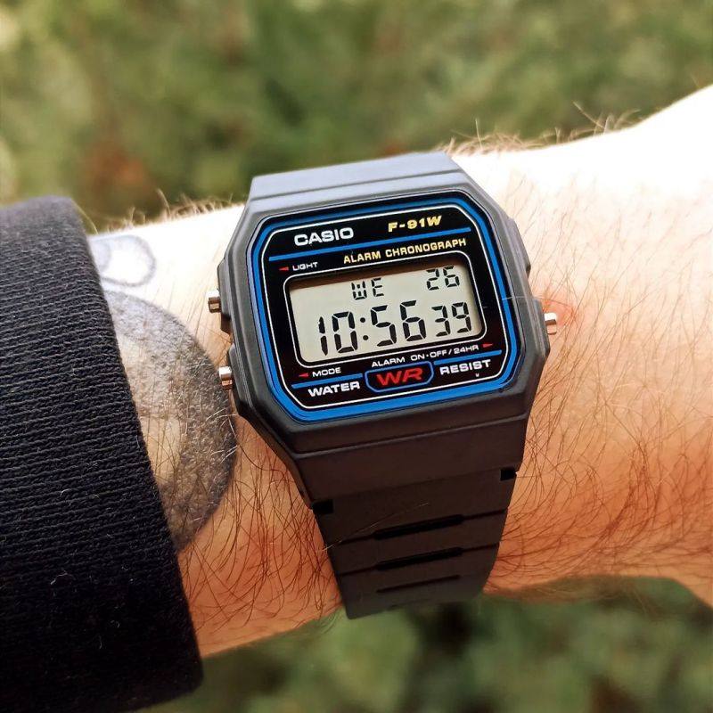 CASIO卡西欧手表男女学生f91w防水方块复古F-91W-1/3/A158W/A168W_虎窝淘