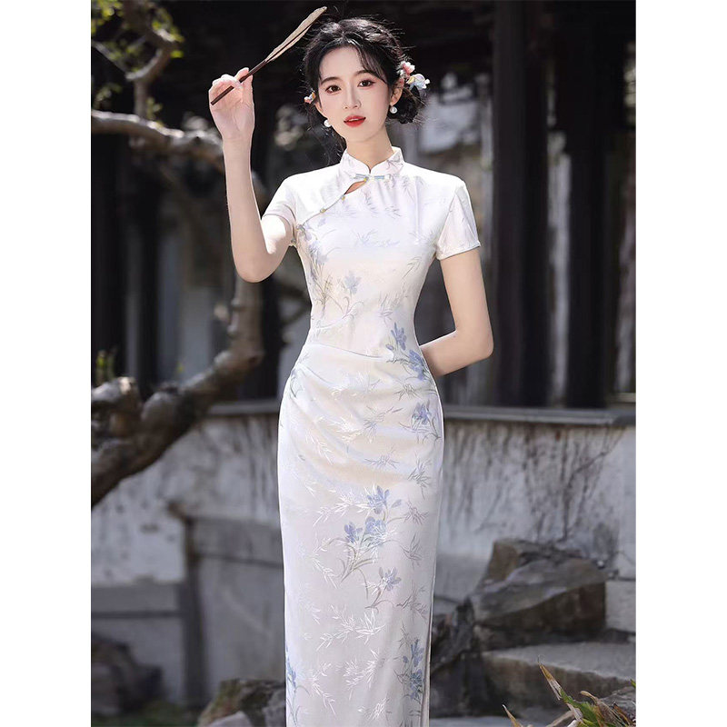 【竹下清欢】潇夫人自制订婚旗袍日常改良新中式年轻款少女连衣裙