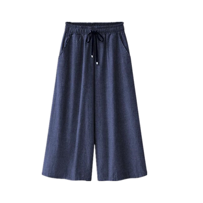 Simple casual loose wide leg culottes简约休闲宽松阔腿裙裤女