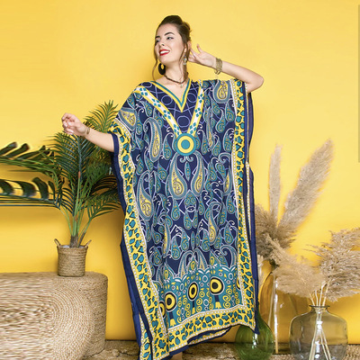 新款人棉民族风防晒长袍