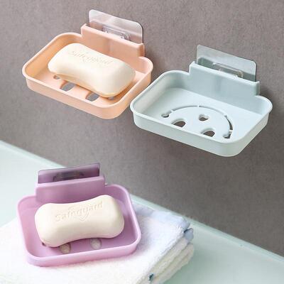 Smiling Face No-Drill Soap Dish Bathroom Drainable Soap Box