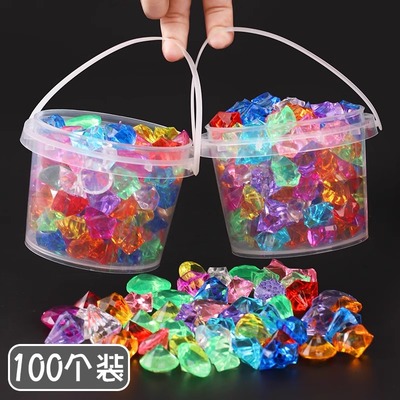 仿真水晶石冰块鱼缸造景石子亚克力七彩宝石儿童钻石玩具盆栽装饰