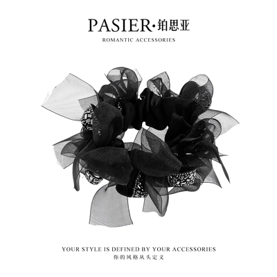 铂思亚夜耀 8簇蝴蝶结织带 优雅气质丸子头发圈FB2778