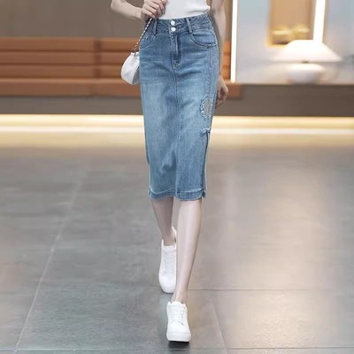 牛仔半身裙子女高腰春秋夏女款2025新款显瘦中长款下身裙时尚半裙