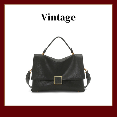 新款轻奢复古时尚高级感手提百搭简约小众设计单肩斜跨包-V2275