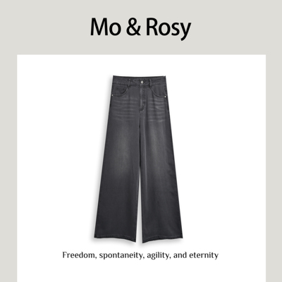 【入驻首秀】MO&ROSY【花纱诗集】百搭个性阔腿牛仔裤MR327L055