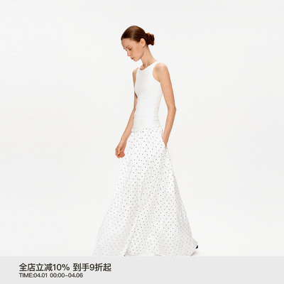 PUKI松弛感假两件 波点拼接针织收腰气质修身显瘦工字背心连衣裙