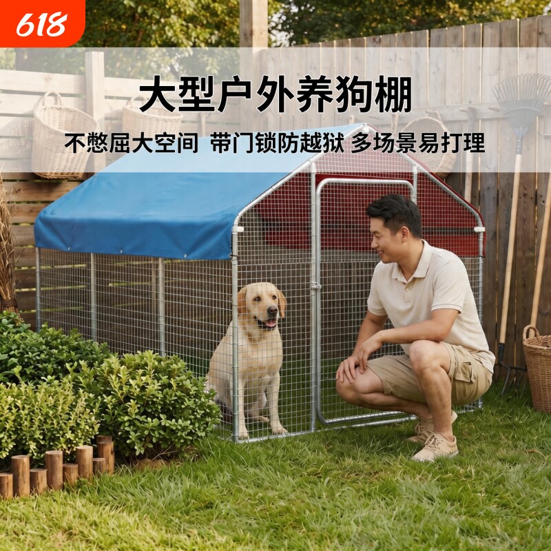 家用户外大型宠物养殖棚小狗小猫养殖笼养殖厂家直销中型犬铁丝