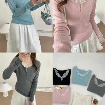 ower keke-设计显瘦上衣针织衫（含31.0绵羊毛）(绵羊毛)PJfmn632