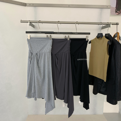 MZI STUDIO-规则下摆高级设计感半身裙(只卖半裙不含配饰)A10339#