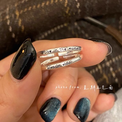 原创设计通体纯银S925素圈戒指