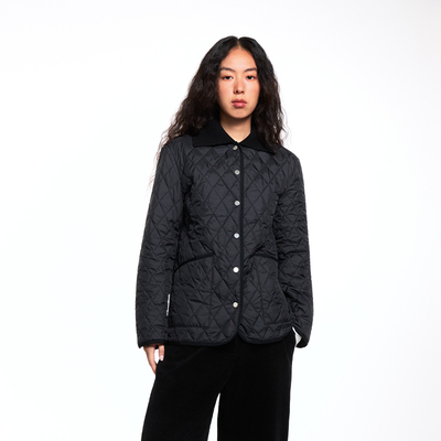 EATMI菱格纹理针织拼接夹克外套