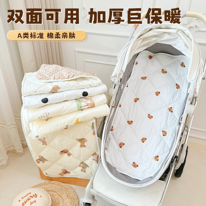婴儿车垫子推车棉垫躺垫遛娃神器坐垫宝宝秋冬夹S棉座椅保暖款靠