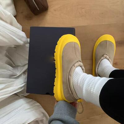 【穿靴子的猫】塔斯曼加绒加厚低帮棉鞋保暖彩壳一脚蹬雪地靴